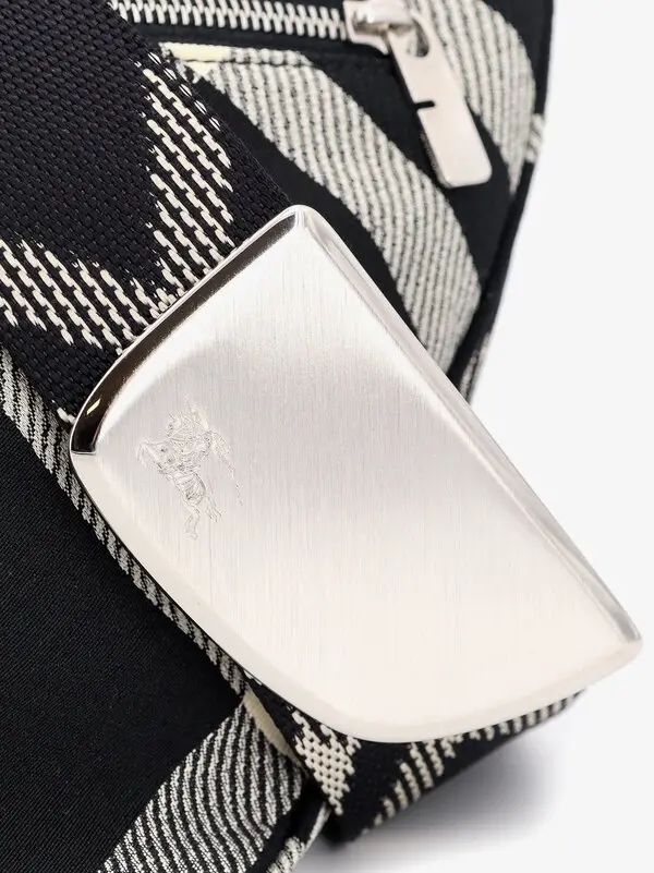 Burberry Check Jacquard Messenger Bag - Black