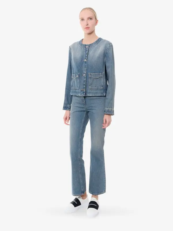 Givenchy Denim Jacket With Metal Chain - Blue