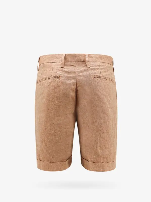 NUGNES 1920 Linen Bermuda Shorts With Logo