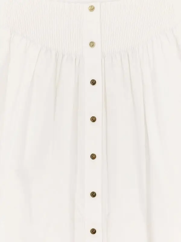 Tory Burch Cotton Flared Skirt With Logo Buttons