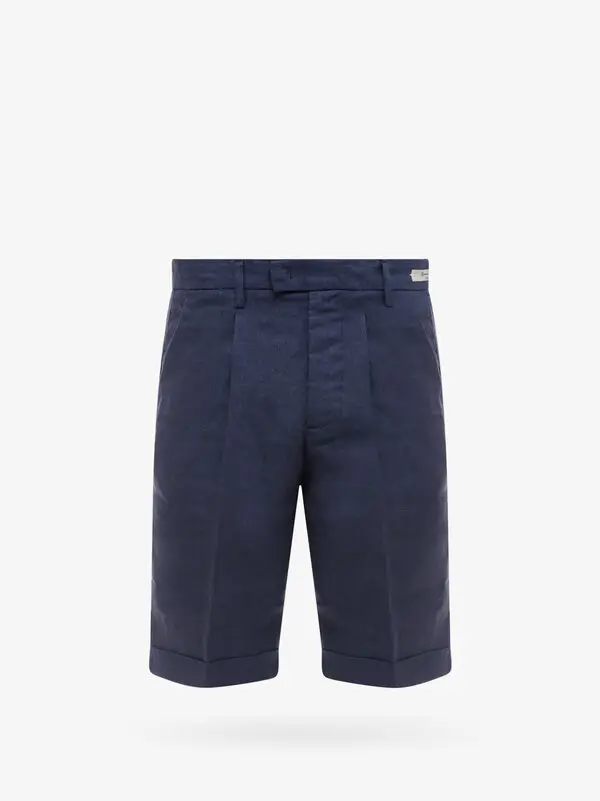 NUGNES 1920 Linen Bermuda Shorts With Logo