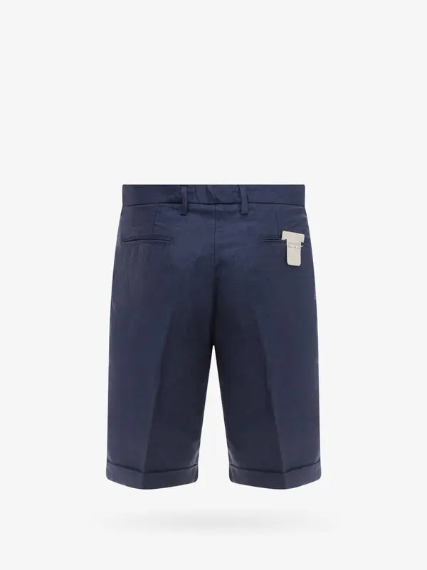 NUGNES 1920 Linen Bermuda Shorts With Logo