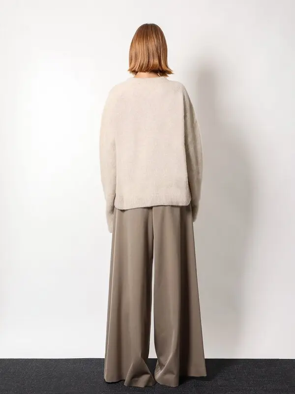 THE ROW High-waist Wool Flared Trousers
