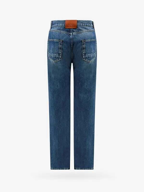 Alexander McQueen Cotton Jeans With Leather Logo Patch