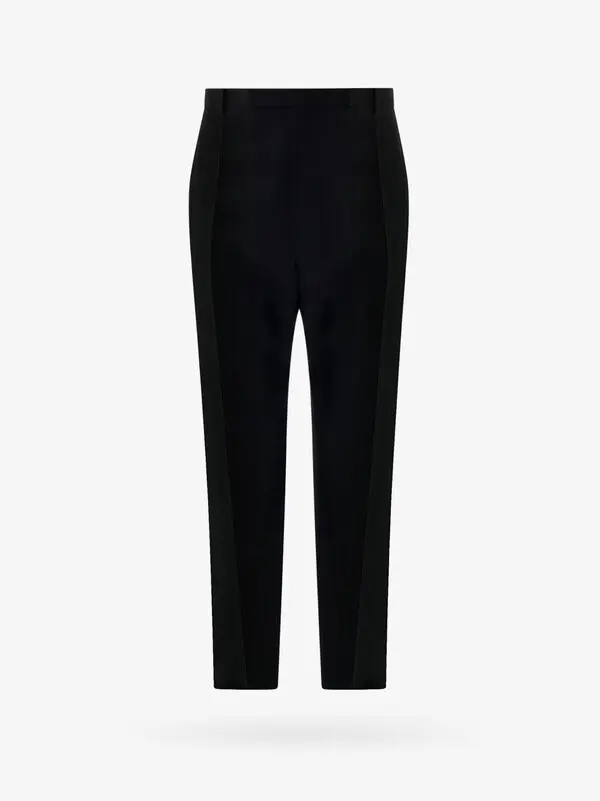 Saint Laurent Wool Blend Trouser With Frontal Fold