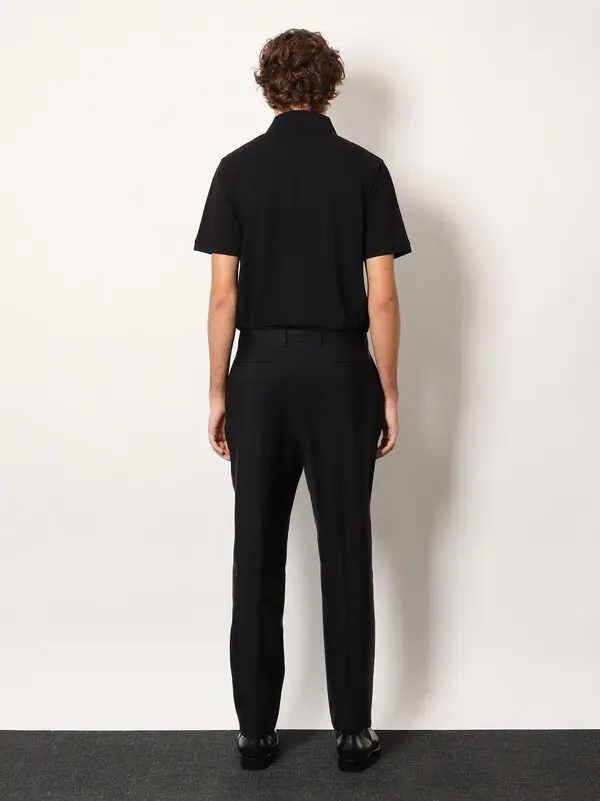Saint Laurent Wool Blend Trouser With Frontal Fold