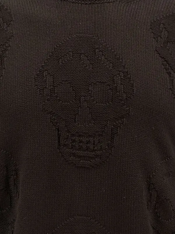 Alexander McQueen Cotton Sweater With Skull Motif