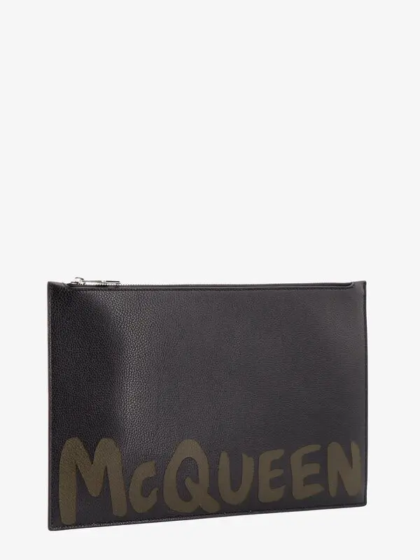 Alexander McQueen Leather Clutch With Logo