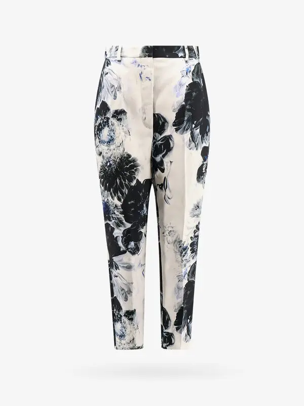Alexander McQueen Floral Viscose Trousers