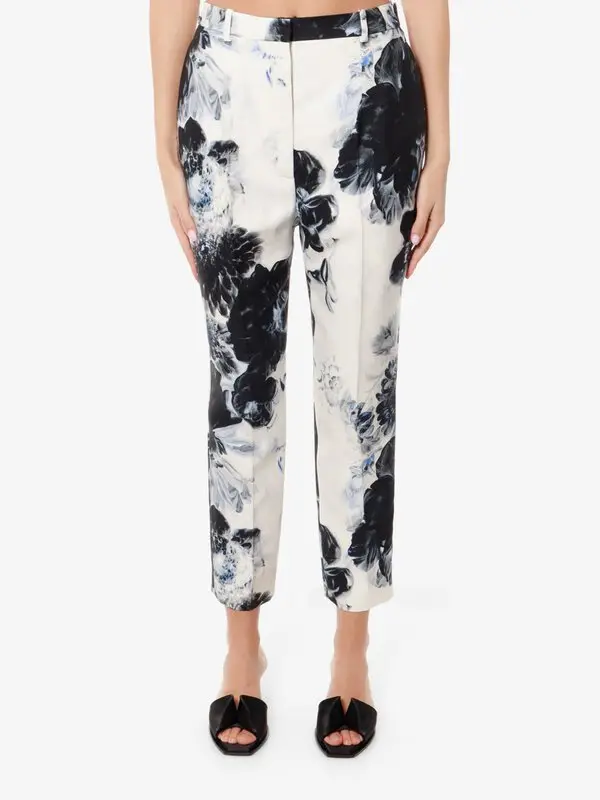 Alexander McQueen Floral Viscose Trousers