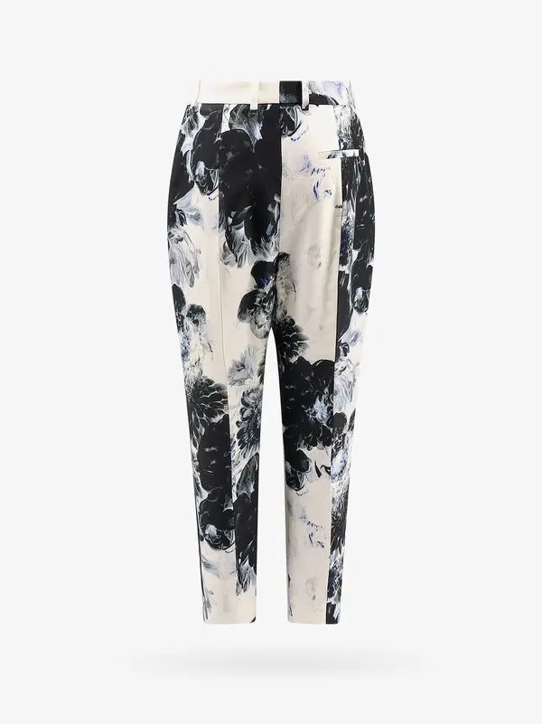 Alexander McQueen Floral Viscose Trousers
