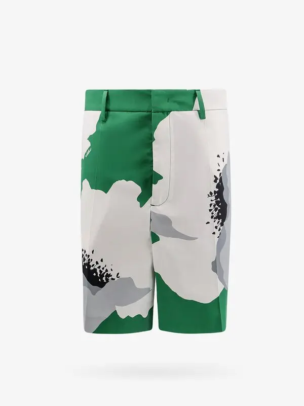 Valentino Garavani Cotton Bermuda Shorts With Flower Print