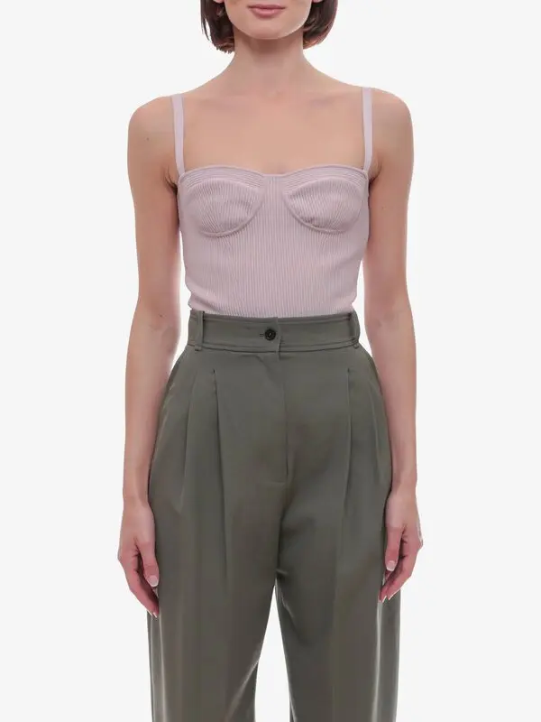 Alexander McQueen Ribbed Fabric Top