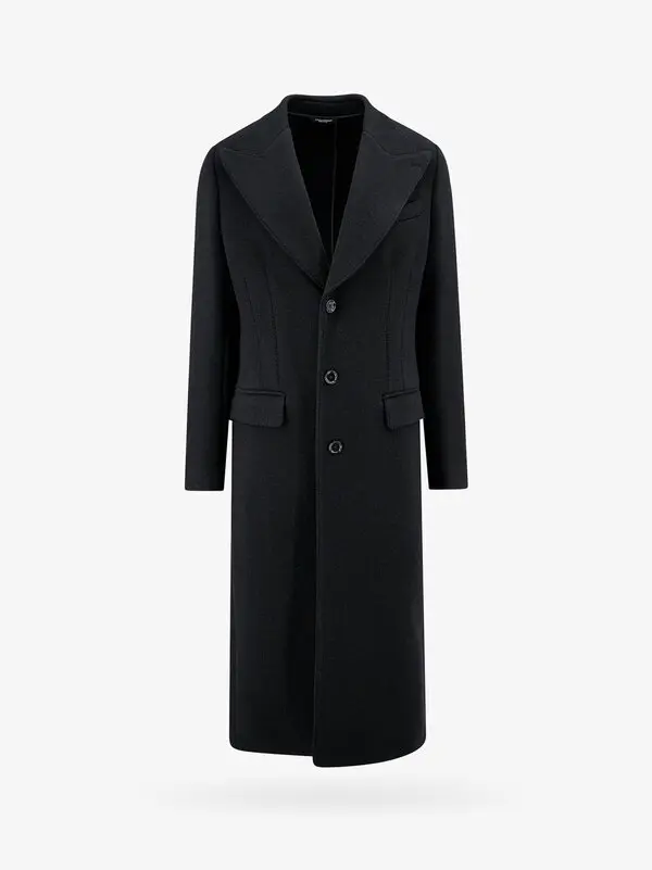 Dolce & Gabbana Virgin Wool Blend Flared Coat