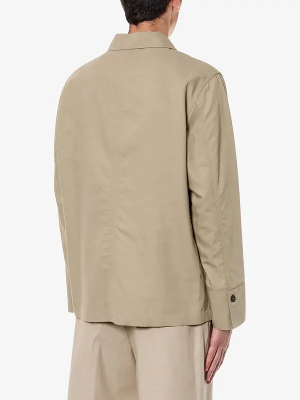 FERRAGAMO Cotton-viscose Jacket With Leather Patch