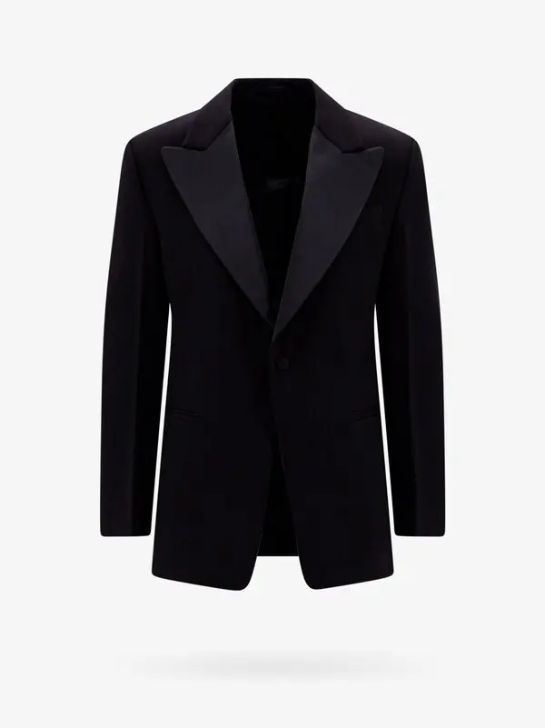FERRAGAMO Wool Blazer With Satin Profiles - Black