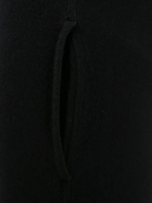Saint Laurent Ribbed Cashmere Trousers - Black