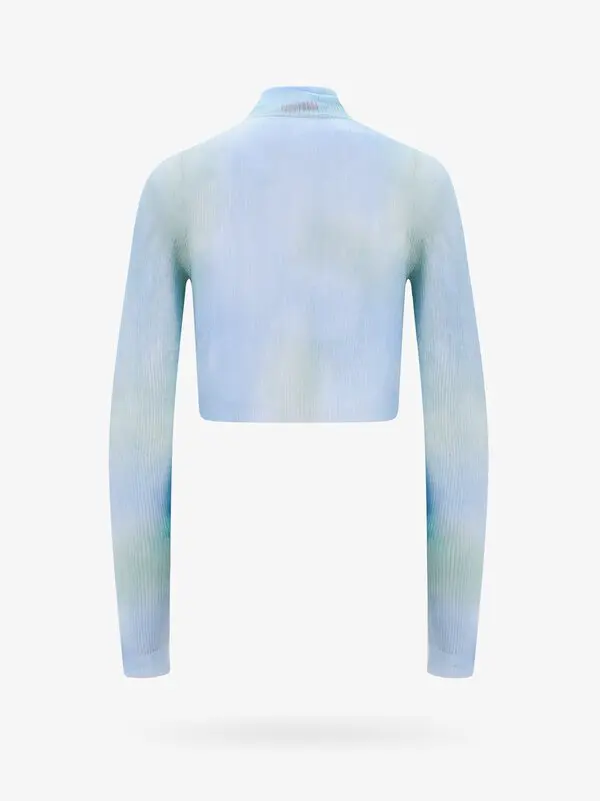 Off White Crop Fit Top With Tie Dye Effect