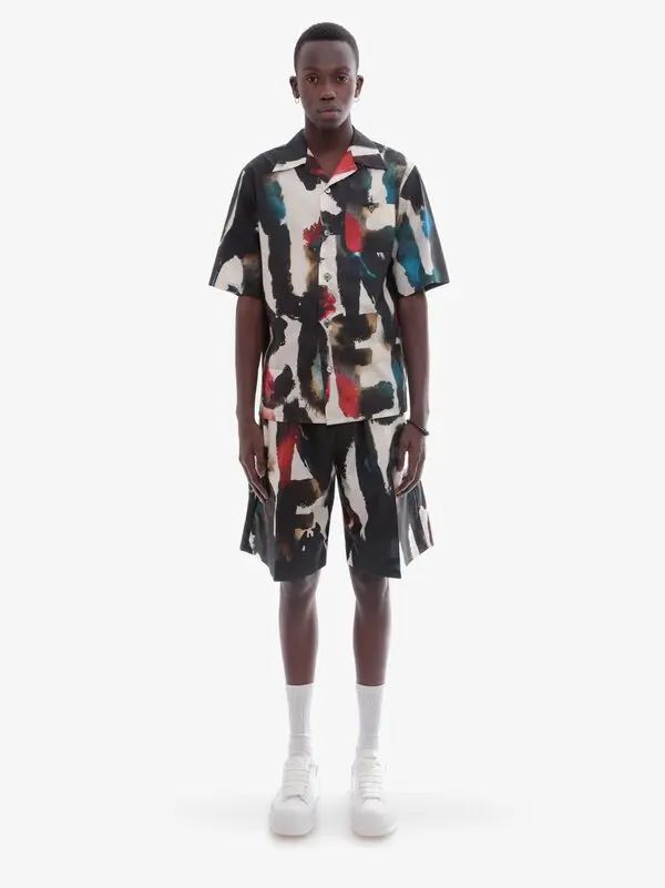Alexander McQueen Cotton Bermuda Shorts With Print