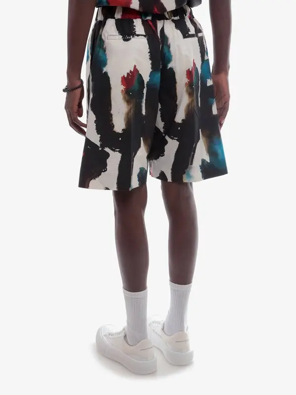 Alexander McQueen Cotton Bermuda Shorts With Print