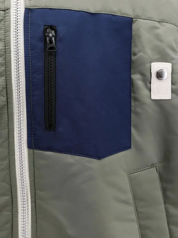 Sacai Nylon Jacket With Eco Shearling Inserts
