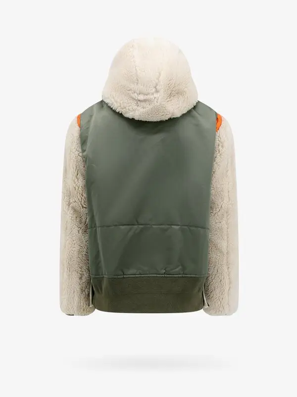 Sacai Nylon Jacket With Eco Shearling Inserts