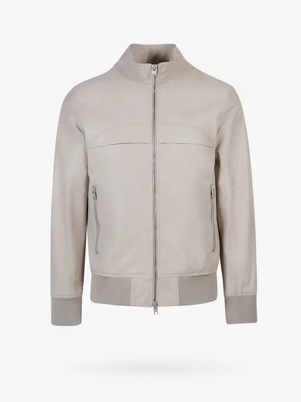 DFOUR Leather Bomber Jacket