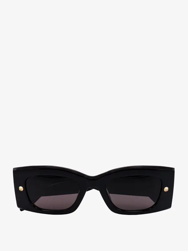 Alexander McQueen Acetate Rectangle Sunglasses - Black