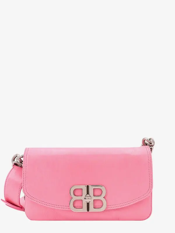 Balenciaga Leather Shoulder Bag With Monogram