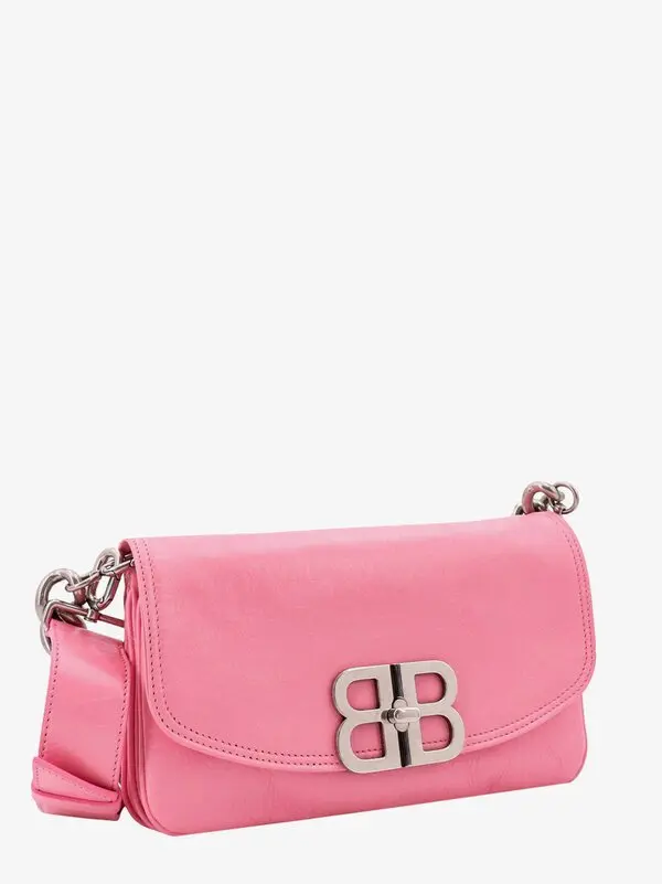 Balenciaga Leather Shoulder Bag With Monogram