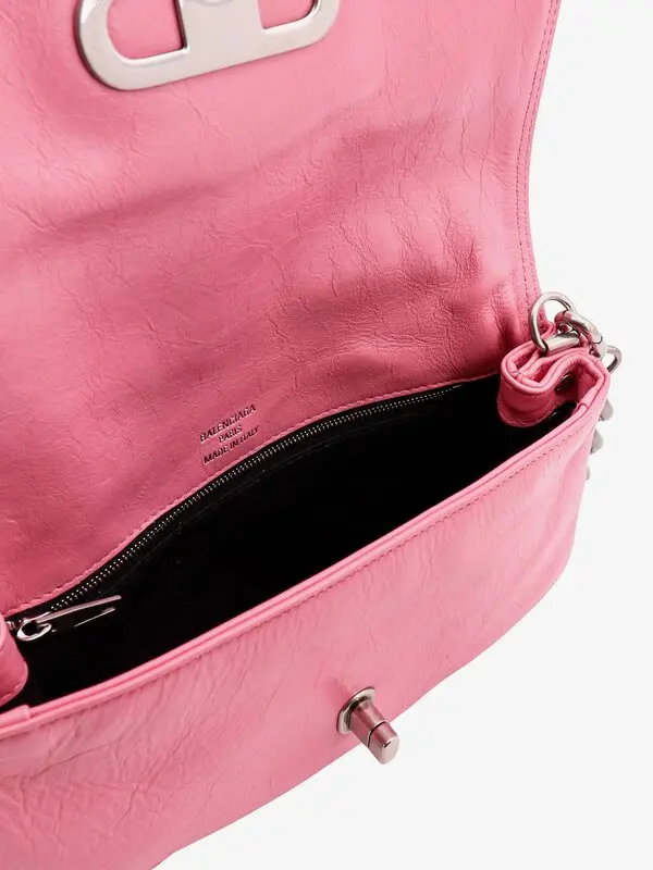 Balenciaga Leather Shoulder Bag With Monogram