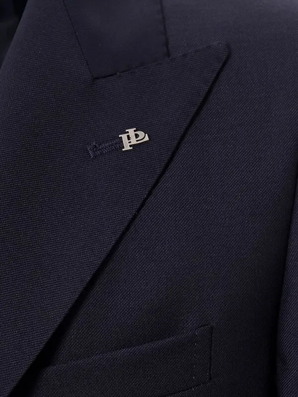 Tagliatore Mohair Wool Suit With Metal Monogram