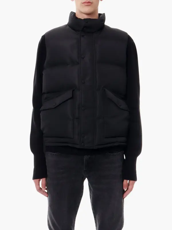 Alexander McQueen Padded And Quilted Nylon Sleeveless Jacket With Graffiti Print - Black