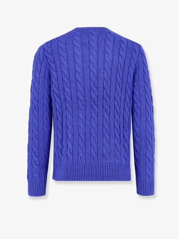 Polo Ralph Lauren Cable Knit Sweater With Embroidery - Blue