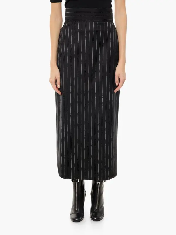 Alexander McQueen Wool Skirt With Striped Motif
