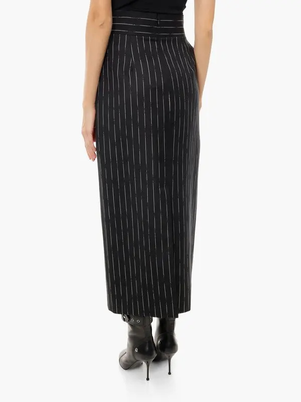 Alexander McQueen Wool Skirt With Striped Motif