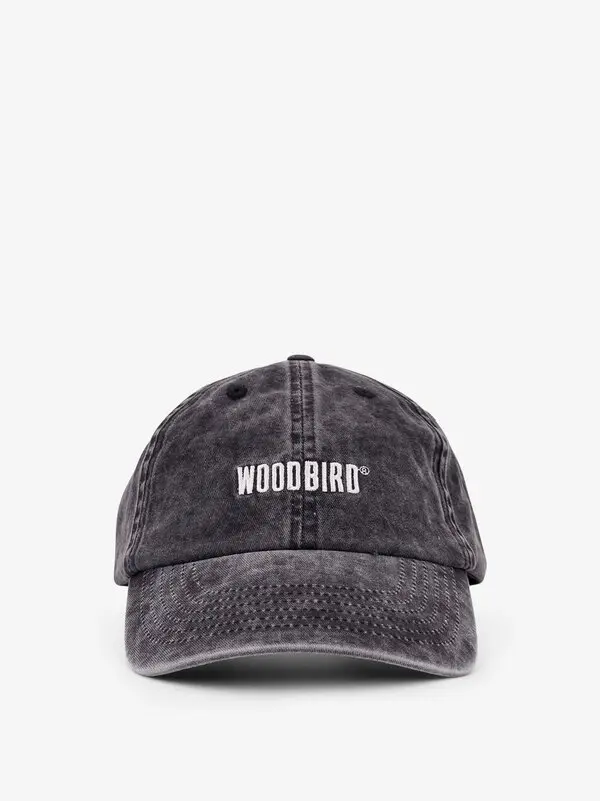 WOODBIRD Cotton Baseball Cap With Embroidered Logo - Black