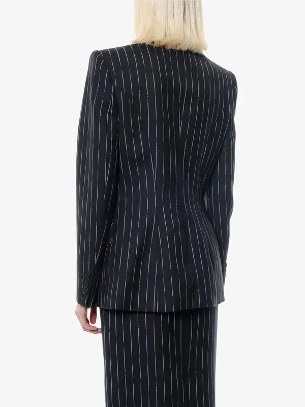 Alexander McQueen Doublebreasted Broken Pinstripe Blazer