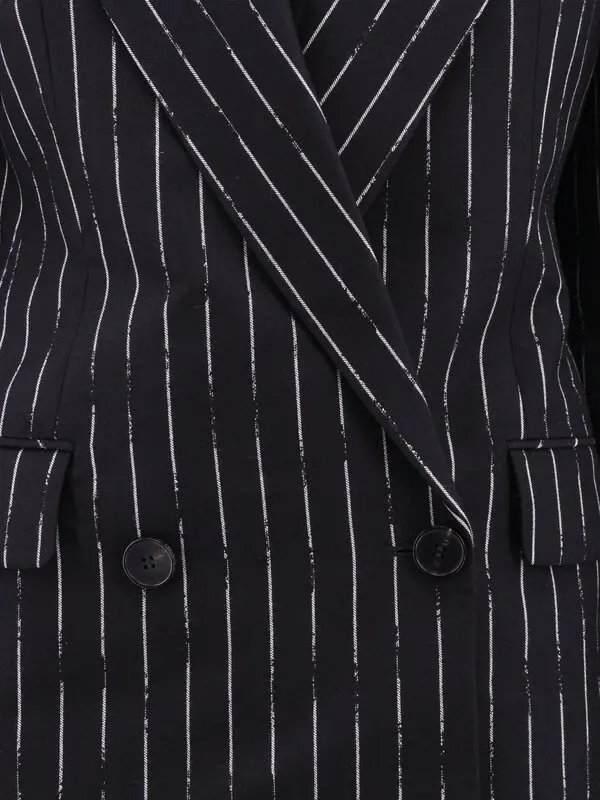 Alexander McQueen Doublebreasted Broken Pinstripe Blazer