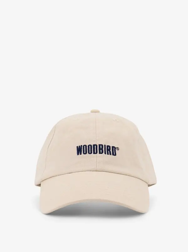 WOODBIRD Cotton Baseball Cap With Embroidered Logo - Beige