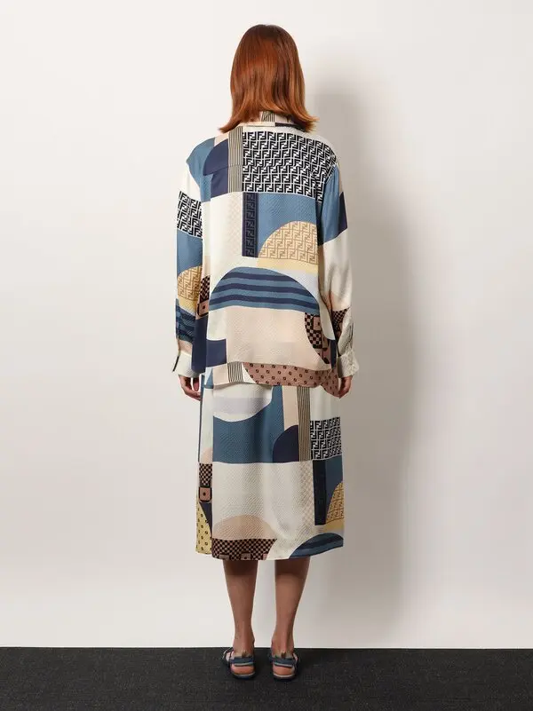 Fendi Patchwork Silk Dress - Multicolor