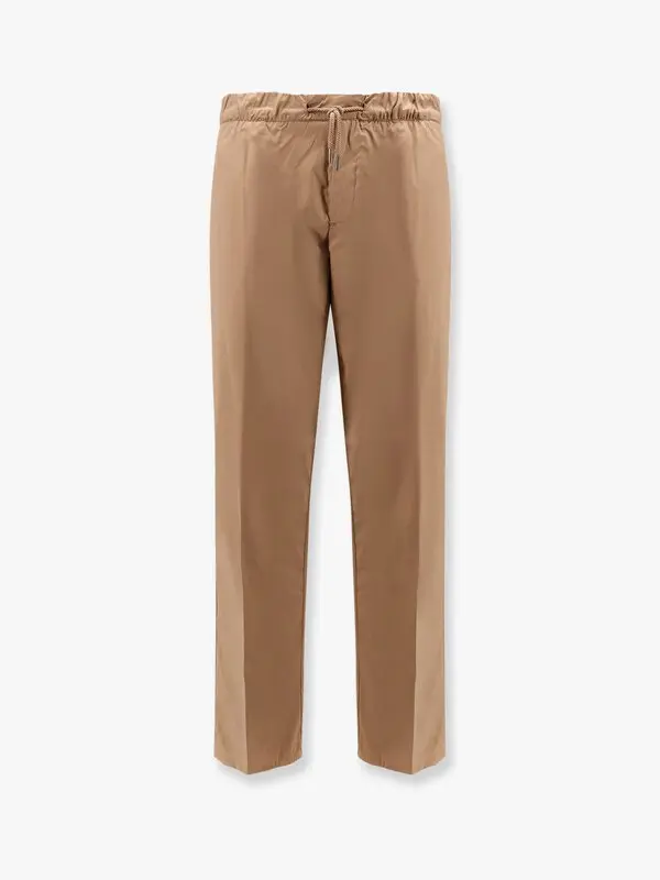 NUGNES 1920 Cotton Blend Jogger Trousers - Beige