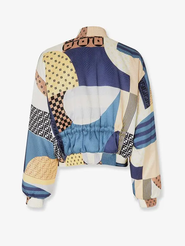 Fendi Reversible Patchwork Silk Bomber