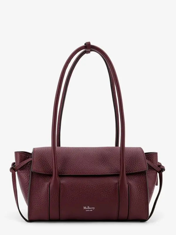 Mulberry Leather Shoulder Bag With Logo