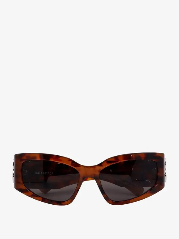 Balenciaga Cat Eye Sunglasses With Logo Plate - Brown