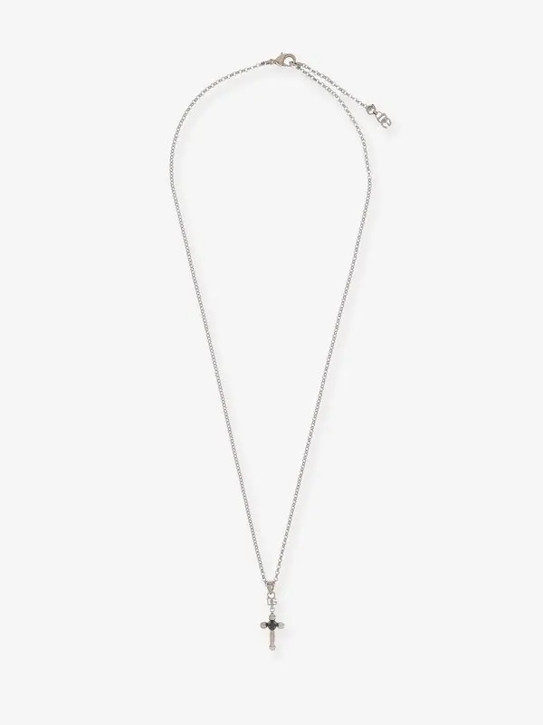 Dolce & Gabbana Brass Necklace With Crucifix - Silver