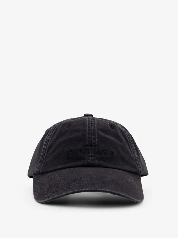 Stone Island Cotton Baseball Cap - Black