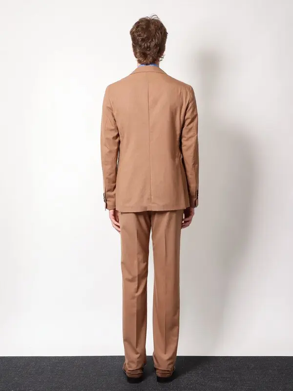Tagliatore Virgin Wool And Silk Suit With Iconic Metal Detail - Brown