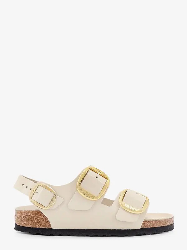 BIRKENSTOCK Milano Big Buckle Patent Leather Sandals - White