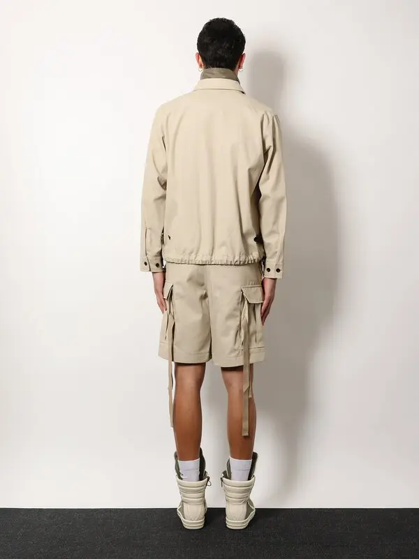 Sacai Cotton Bermuda Shorts With Cupro Lining - Beige | Editorialist